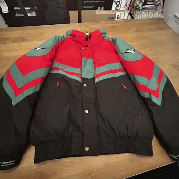 Jackets & Coats | Vintage Triple Fat Goose Jacket Mens Large Red Black ...